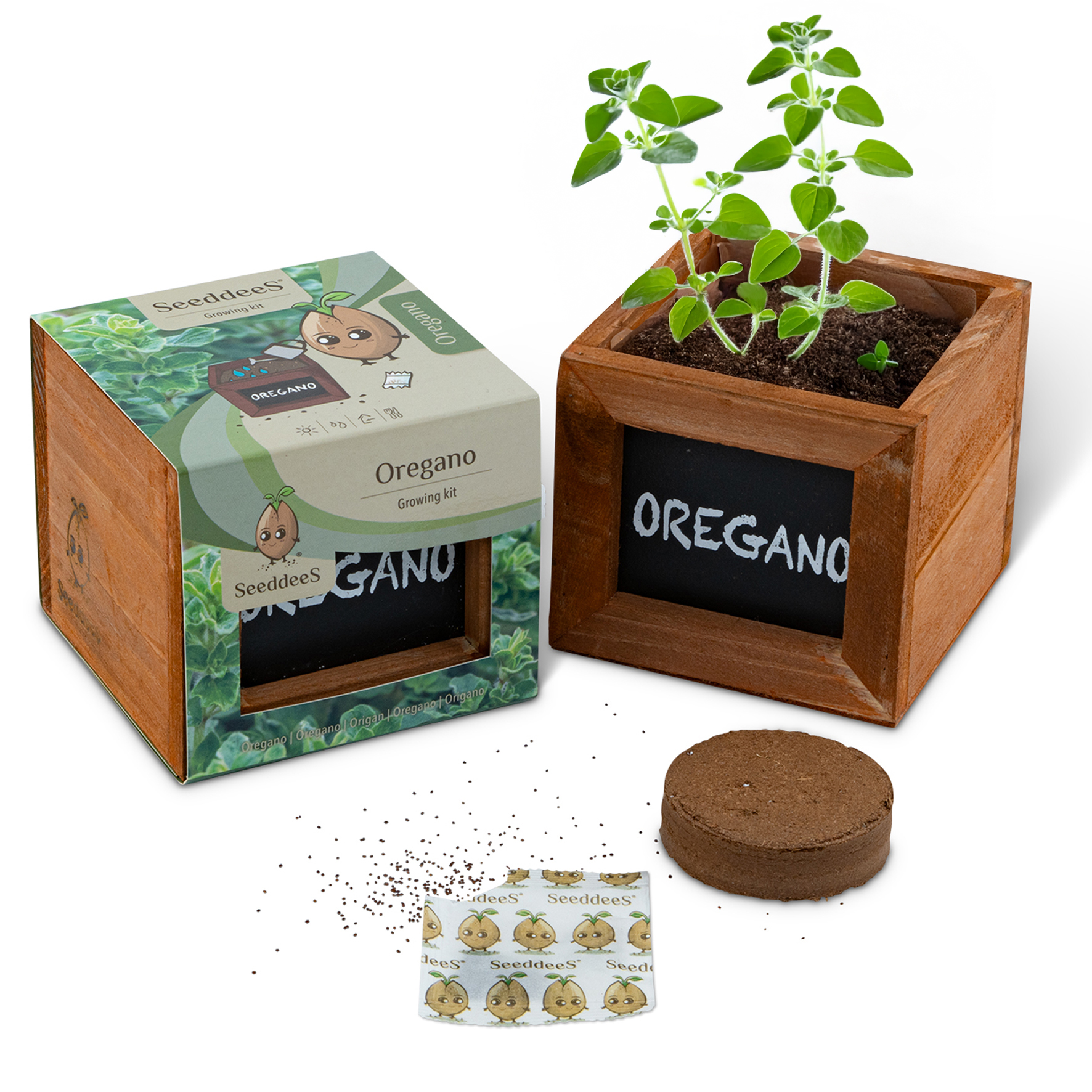 SeeddeeS growing kit wooden cube - Oregano– SeeddeeS product